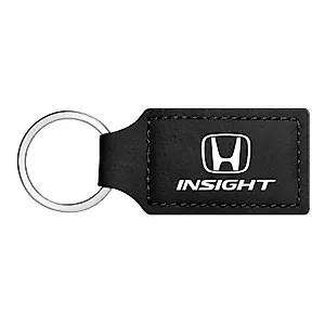iPick Image Compatible with Honda Insight Rectangular Black Leatherette Key Chain