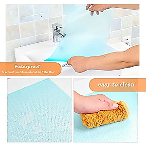 10 PCS Refrigerator Mats, Washable Mats Covers Pads, Refrigerator Mats Liner Waterproof Oilproof Size Adjustable for Drawers Shelves Cabinets Storage Kitchen (2 Pink + 2 Green + 2 Blue + 4 White)