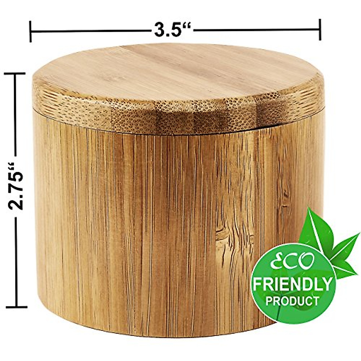 Estilo Premium Bamboo Salt and Pepper Bowls, Wooden Spice Containers with Magnetic Swivel Lids, Perfect for Salt, Spice, Sugar, Pepper Brown