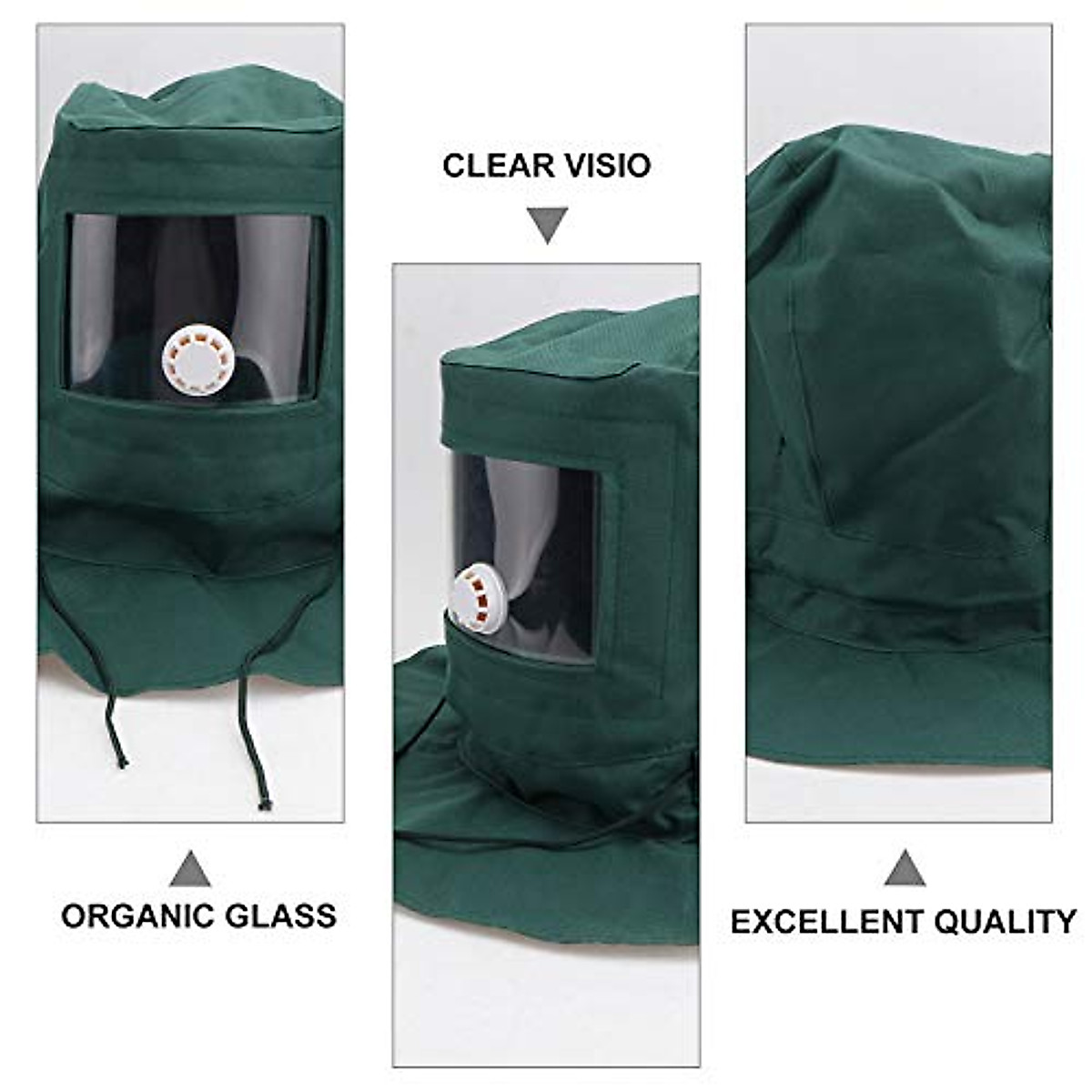 Hazmat Suit Plaque Sandblasting Equipment Sandblasting Sand Polishing Hood Head Protection Equipment Sand Painting Protective Sandblaster Shawl Cap Air Sandblaster Face Protector