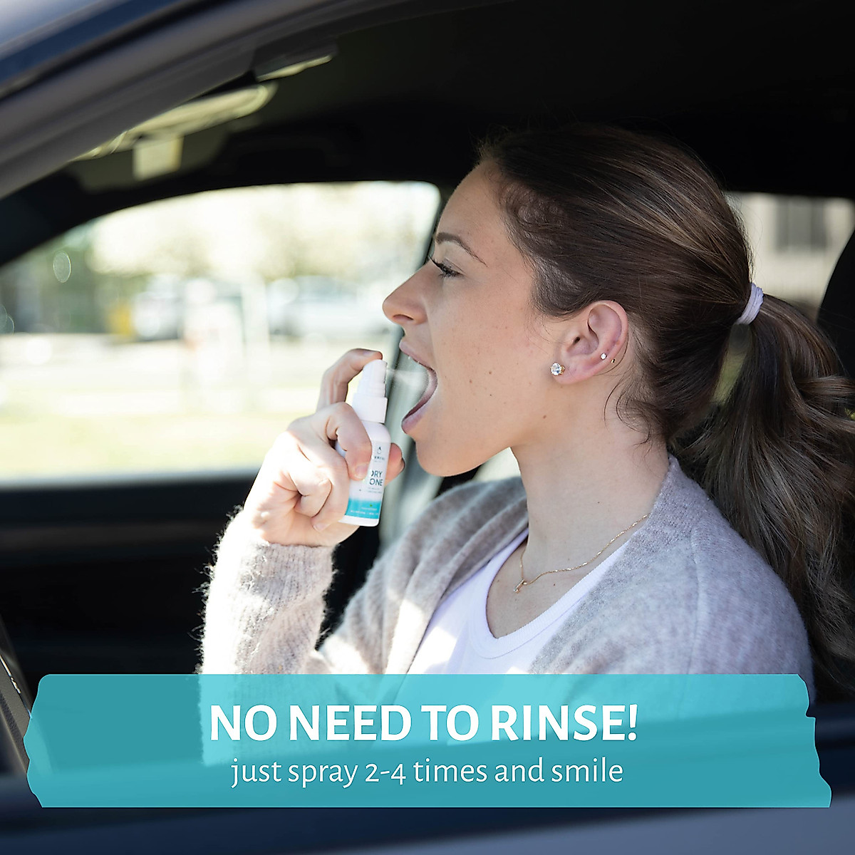 Natural Dry Mouth Moisturizing Spray with Xylitol - Dry Gone Throat Moisturizer Provides Relief from Cotton Mouth with Neem, Peppermint Oil, & Herbal Extracts (2 Fl Oz)