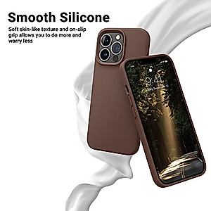 OTOFLY Designed for iPhone 13 Pro Max Case, Silicone Shockproof Slim Thin Phone Case for iPhone 13 Pro Max 6.7 inch (Chocolate)