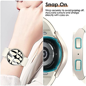 EWUONU [4+4Pack Galaxy Watch 6 Screen Protector Case 40mm 2023, Anti-Fog Tempered Glass Film and Hard PC Bumper Case Cover for Samsung Galaxy Watch 6 40mm