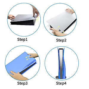 IQIKU PS5 Plates for Disc Edition, PS5 Cover, Hard Shock Resistant PS5 Shell (Blue)