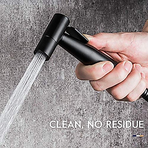 MINJING Bidet Faucet Black, Brass Wall Mounted Toilet Bidet Sprayer, Cold and Hot Water Bidet Faucets, Bathroom Cloth Diaper Sprayer Set for Personal Hygiene