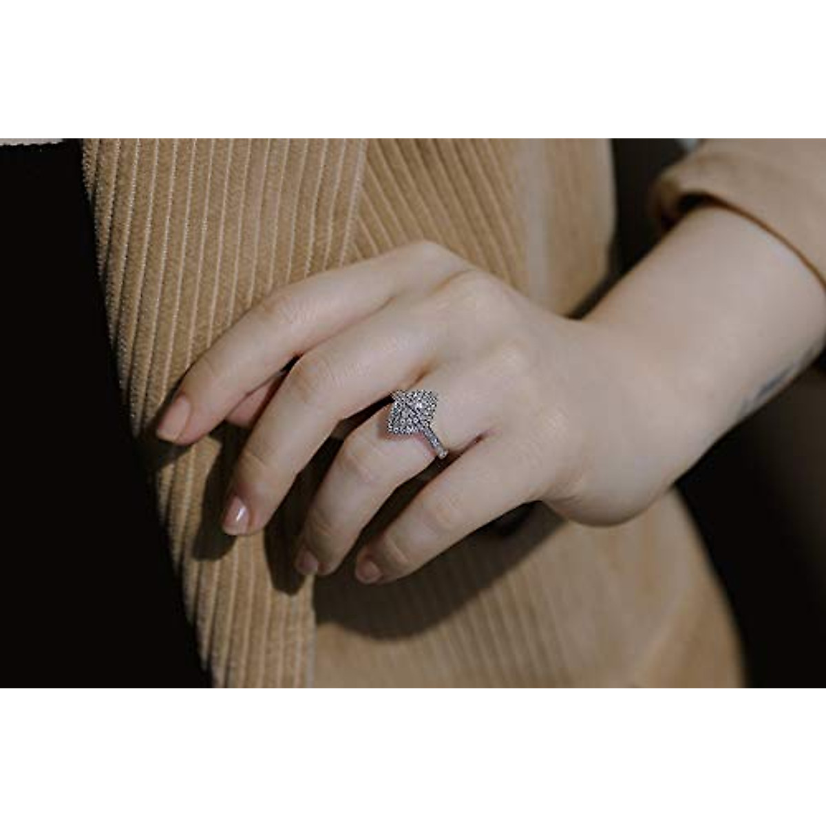 Kobelli Marquis Cluster Slim Shank Diamond Ring - 4.0