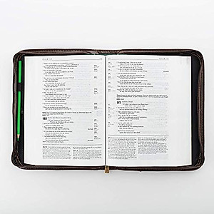 Christian Art Gifts Men's Classic Bible Cover Cross Badge, Distressed Brown Faux Leather, Large