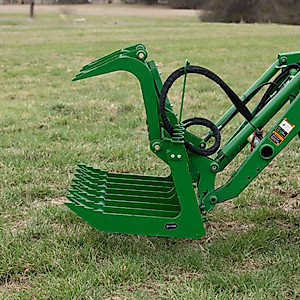 Titan Attachments 60in Root Grapple Bucket Attachment Fits John Deere Loaders, Hook and Pin Connection
