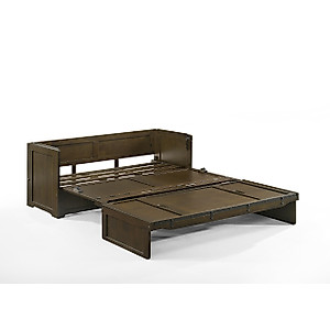 Night & Day Furniture Murphy Cube Cabinet Bed with 6" Gel Memory Foam Tri-Fold Mattress (Rustic Brown w/Ranchero Hardware, Queen)