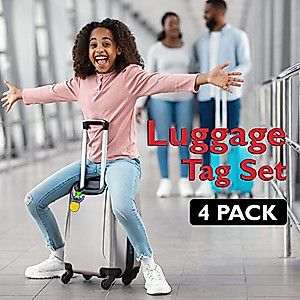 Disney Lilo & Stitch Luggage Tags PVC 4-Piece Set - Stitch Travel Tags & Luggage/Suitcase Tags - Officially Licensed