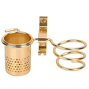 Gold Blow Dryer Holder Wall Mount, wall mount hair dryers, Hair Dryer Rack, Punching Bathroom Hair Dryer Holder Stand Wall Mounted Organizer Multipurpose Rack, Space Aluminum (Matte-c8)