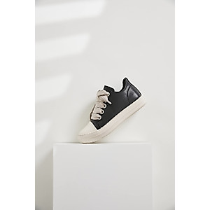 IMPREMEY Women's Low top Sneakers Fashion Thick Strap Leather Walking Shoes.