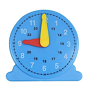 Gsdviyh36 12/24 Hours Montessori Student Learning Clock Time Teacher for Kids Children, Easy to Read, Not Easy to Broken, Punctual Timing Random Color