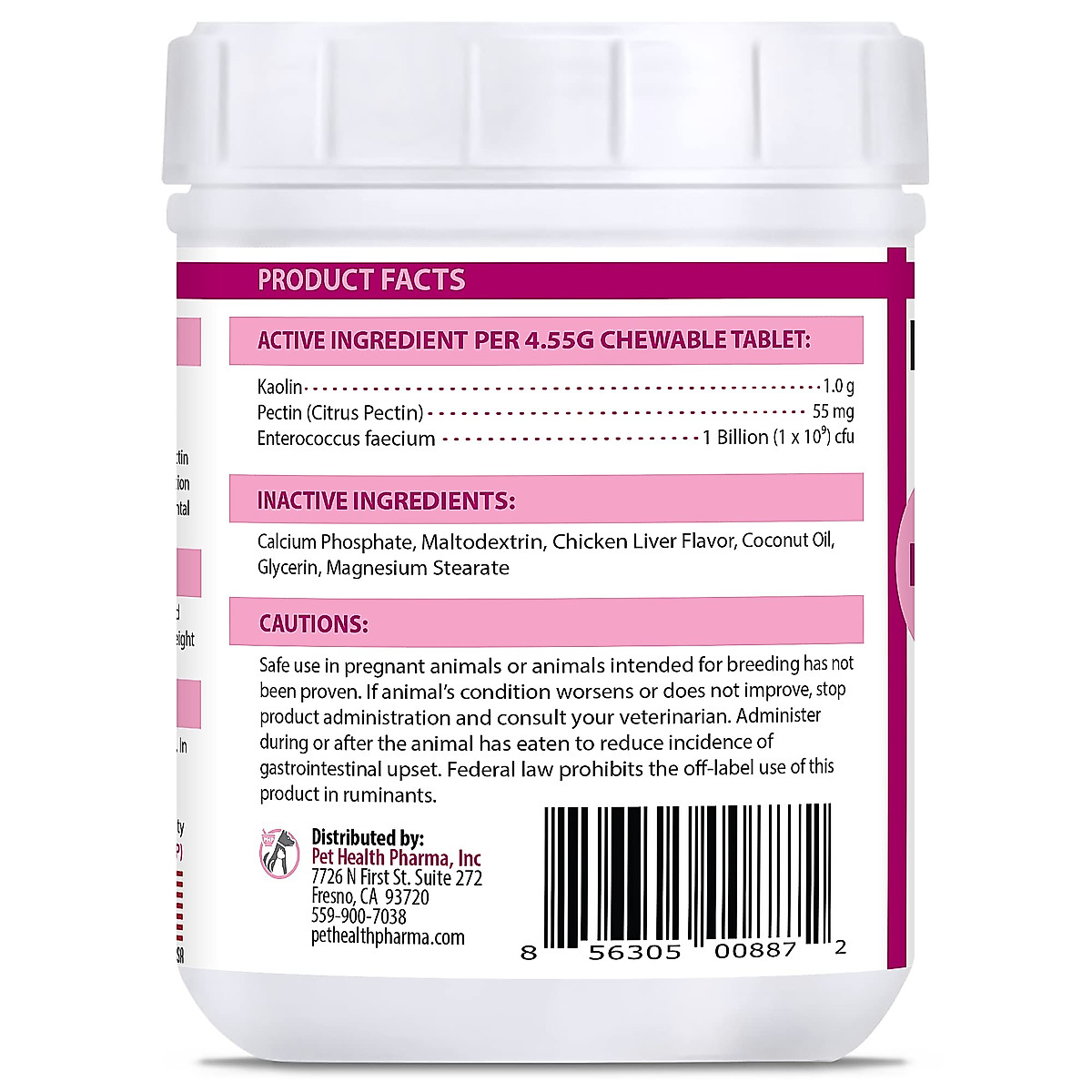 Tru-Pectin Anti-Diarrheal for Dogs & Cats, 250 Tablets– Chicken Liver Flavor –Helps Reduce Occasional Loose Stool & Diarrhea, Balance Gut pH, Support Normal Digestion & Gut Flora -Made in USA