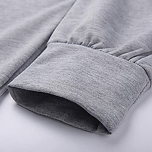 Drindf Graphic Sweatshirt for Women Long Sleeve Round Neck Casual Pullover Tops Gray