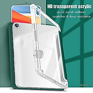 Hoidokly iPad Mini 6 Case 8.3 Inch 2021, iPad Mini 6th Generation Case Clear, Hard Back Cover Cases for 2021 iPad Mini 8.3" 6th Gen A2567 A2568 A2569 -Green
