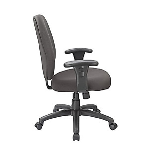 OFFICE FACTOR, Black Task Office Chair, Swivel Adjustable Arms Rest, Lumbar Support, Durable, Commercial Grade Fabric, 250 LBS Weight Capacity