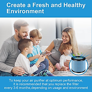 True HEPA TPAP002 Filter Replacement Compatible with TOPPIN TPAP002 HEPA Air Purifier Comfy Air C1, H13 Grade 4-in-1 Toppin Air Filter & Activated Carbon Pre-Filter, Part# TPFF002, Perfect for Home