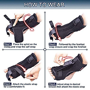 Plantar Fasciitis Night Splint, Foot Drop Brace Orthotic Brace Foot Support Adjustable Foot Holding Strap for Heel Ankle Arch Foot Pain Breathable Foot Brace Sleep Support for Achilles Tendonitis
