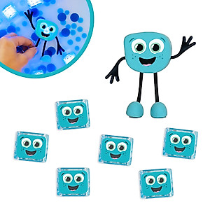 Glo Pals New Blair Water-Activated Bath Toy with 6 Reusable Light-Up Cubes for Sensory Play