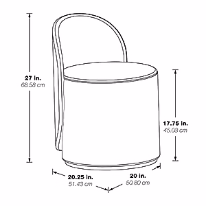 OSP Home Furnishings Lystra Swivel Barrel Vanity Chair with Textured Boucle Fabric, Cream