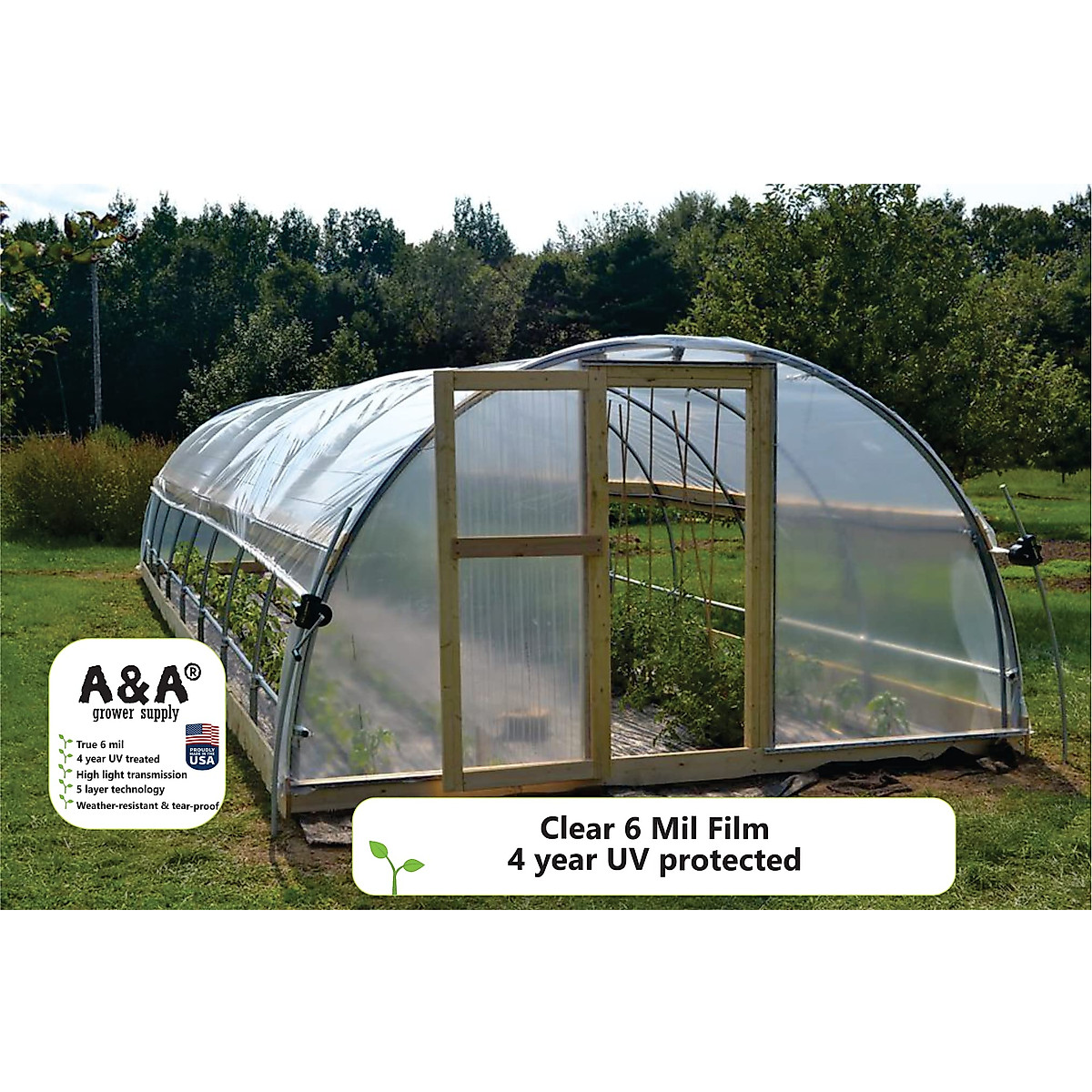 A&A Green Store Greenhouse Plastic Film Clear Polyethylene Cover UV Resistant 12 ft Wide x 28 ft Long