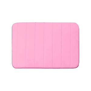 Memory Foam Bath Mats, Bathroom Rugs Memory Foam, Super Absorbent Soft Bath Mat Rug, Non Slip Waterproof Quick Dry Washable Pink Bathroom Mat Rug, Tapete para Baño, Alfombra De Baño, 17" x 24"
