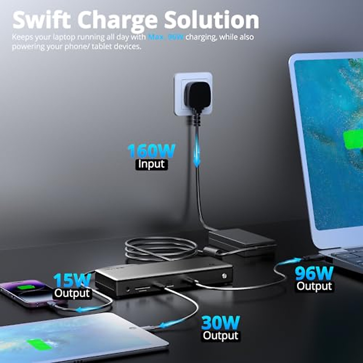 WAVLINK Thunderbolt 4 Hub with Dual HDMI 4K@60Hz,100W Charging, Thunderbolt Certified, 13-in-1 Thunderbolt 4 Dock Dual Monitor Single 8K Output for Windows or Mac, 4X USB, 2.5G Ethernet,SD/MicroSD