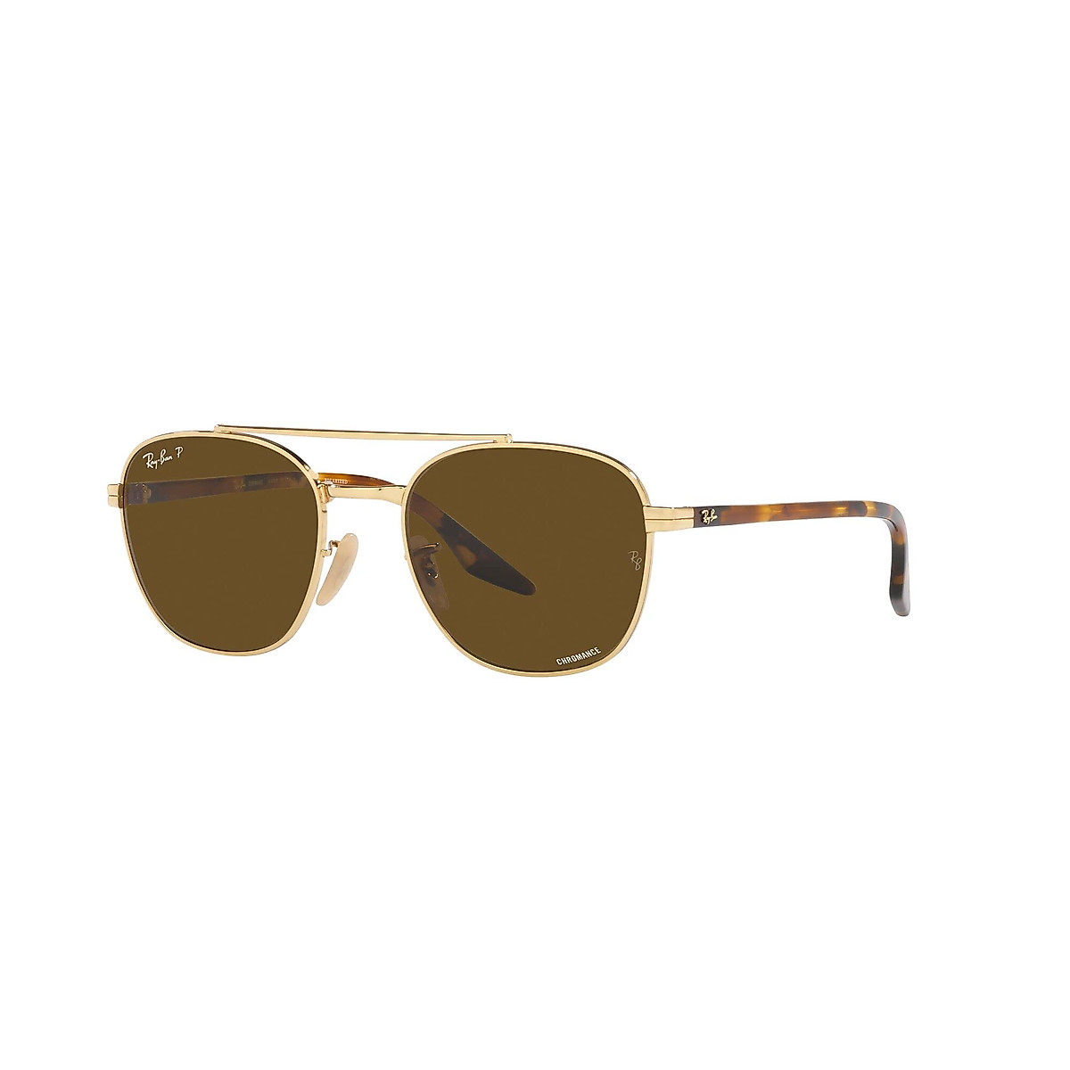 Ray-Ban RB3688 Square Sunglasses, Gold/Polarized Brown, 52 mm