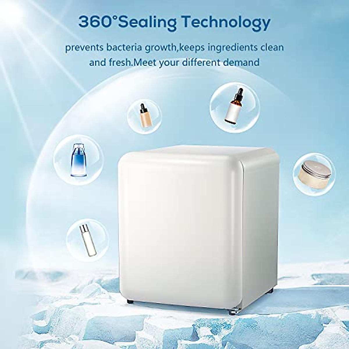 R.W.FLAME 1.7 Cu. Ft Mini Fridge with Freezer, Low Noise, 48L compact refrigerator, Mini Fridge for Bedroom, Office, Dorm, RV, (White)