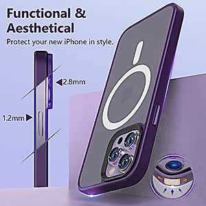 YLLZI [2 in 1 Magnetic Case with Charger Designed for iPhone 14 Pro Case, Compatible with MagSafe, Military-Grade Drop Protection, Slim Phone Case for 14 Pro 6.1'' 2022, Deep Purple