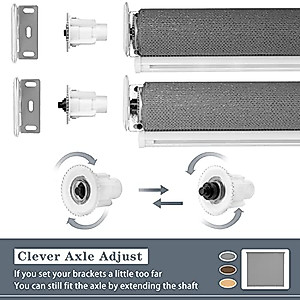 CICADA SPEECH Outdoor Roller Shade Roll Up Shade Cloth Patio Blinds for Deck Porch Balcony Backyard (8' W X 8' L), Gray