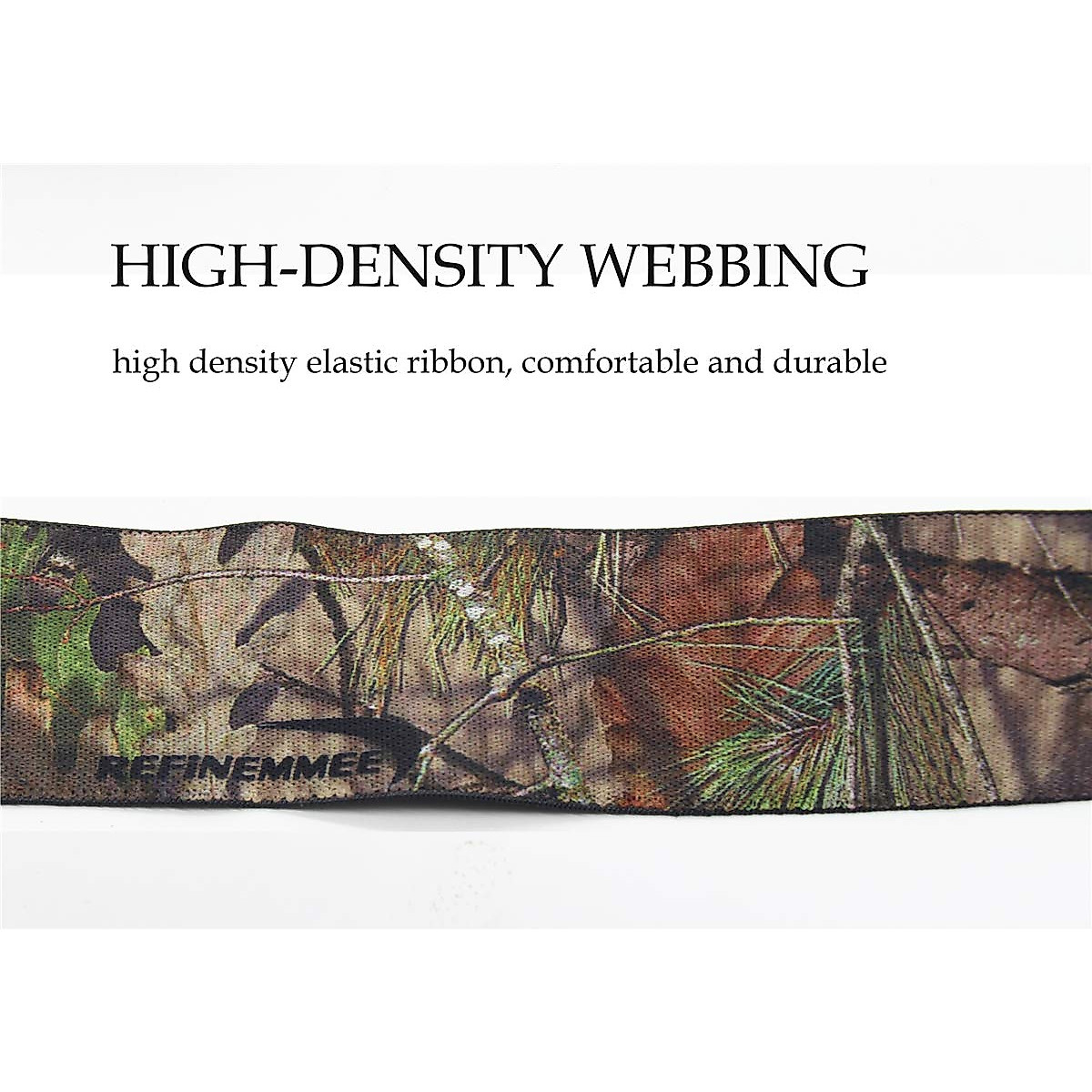 REFINEMMEE Camo Suspenders for Men & Women Tactical Style 2" Wide Big & Tall Elastic Adjuastable Clips on X Shape Heavy Duty (Camouflage W 4 clips)