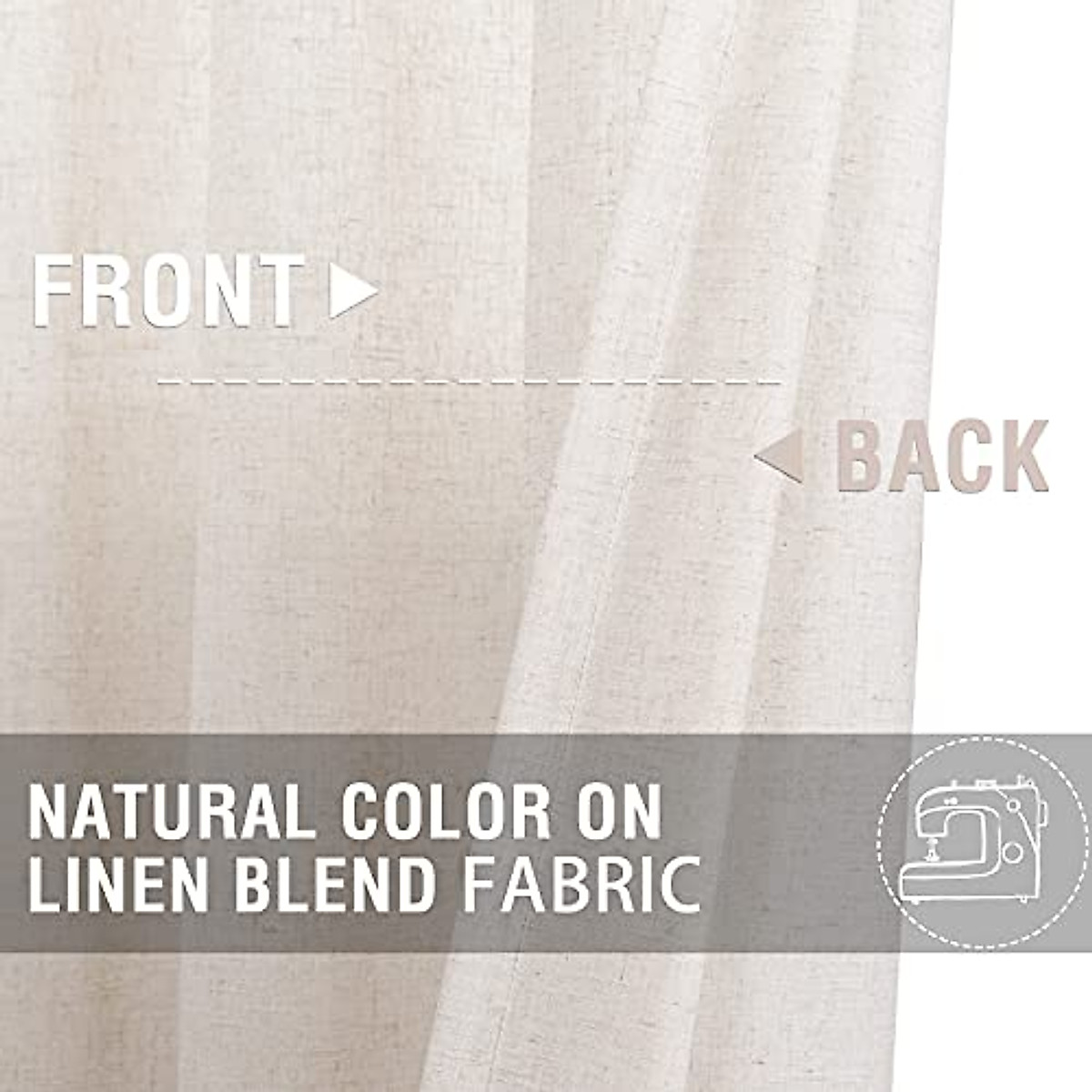 jinchan Beige Kitchen Curtains Linen Tier Curtains 45 Inches Farmhouse Cafe Curtains Light Filtering Flax Country Rustic Bathroom RV 2 Panels Crude