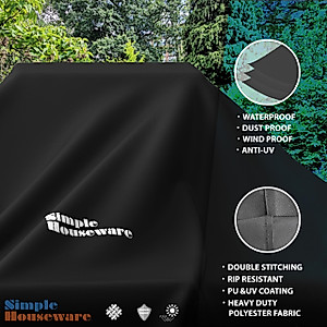 Simple Houseware 58-inch Waterproof Heavy Duty Gas BBQ Grill Cover, Weather-Resistant Polyester