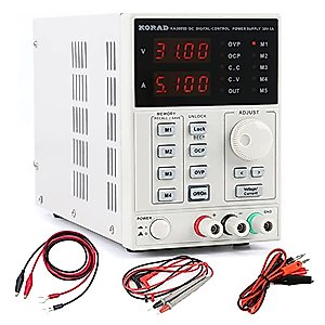 DC Power Supply Variable KA3005D Programmable High Accuracy Adjustable Digital Laboratory Power Supply DC Power Supply 30V 5A 4Ps MA 110V Or 220V with LCD Display (Power Source Standard : 220V)