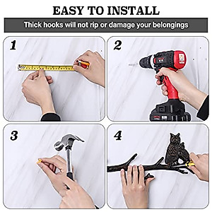 Gudoesy Wall Hooks，Decorative Wall Hooks，Rustic Decorative Coat Hooks for Hanging