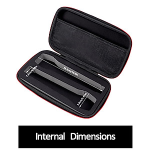 Vaguelly Wireless Microphone Case: Hard EVA Case for Handheld Microphone Dual Mic Bag Microphone Hard Carrying Travel Case, Black,Red, 30x15cm