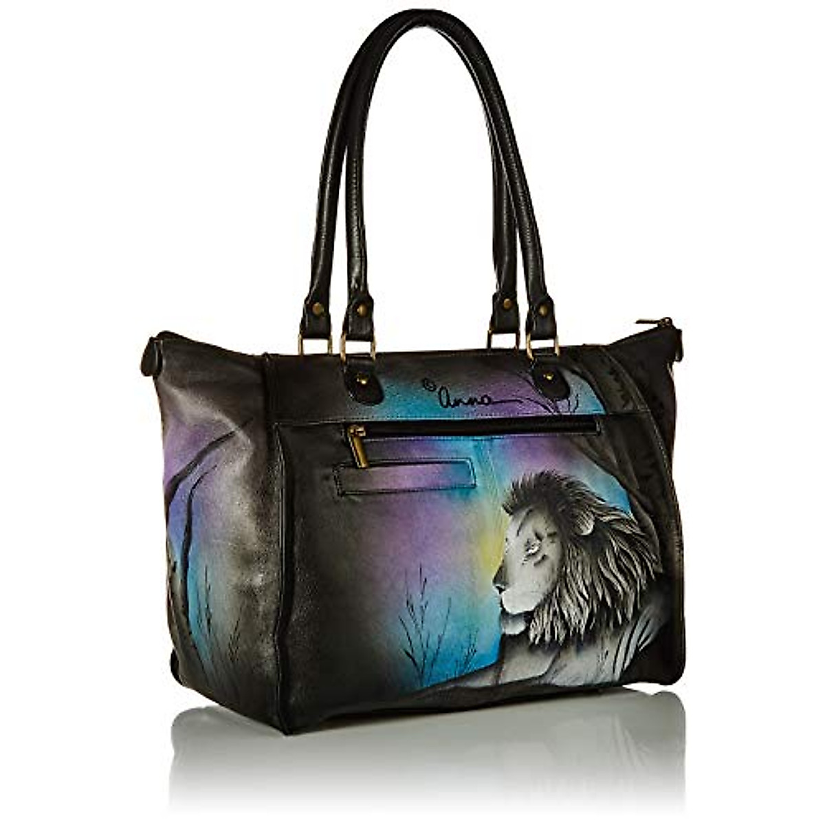 Anna by Anuschka Tote Bag | Genuine Leather | Large, Lion Pride
