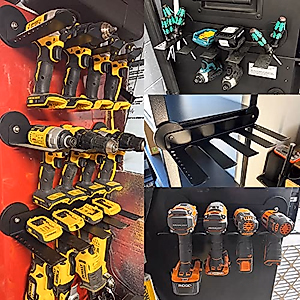 ULIBERMAGNET Magnetic Power Tool Organizer, Utility Storage Rack Shelf with Screwdriver Holder,Heavy Duty Strong Magnetic Hooks,Removable Tool Rack Suitable for Garage, Workshop and Warehouse