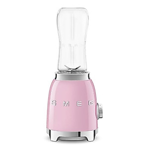 SMEG 50's Retro Style Personal Blender with Backlit Knob and Two 600 ML BPA Free bottles PBF01PKUS Pink