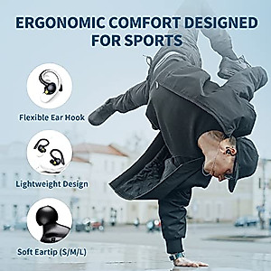 Wireless Earbuds Bluetooth5.2 Headphones 120H Playtime Ear Buds IPX7 Waterproof Bluetooth Earphones, Over-Ear Headphones with 800mAh Charging Case Touch Control for Sport/Running/Work/Gaming