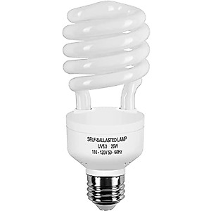 Simple Deluxe Reptile Compact Fluorescent Lamp Light Bulb for Rainforest Tropical Terrarium, Lizard, Turtle, UVB 5.0, 26W,White
