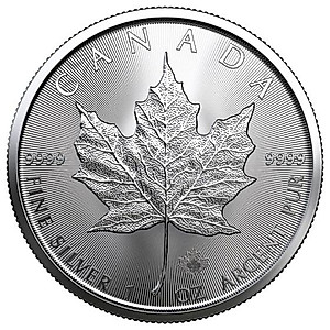 CA 2023 Maple Leaf 25 Coin Roll - 1 Ounce .9999 Silver Coin Uncirculated