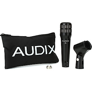 Audix i5 Dynamic Instrument Microphone: Pro Snare Mic/Guitar Amp Microphone - Black