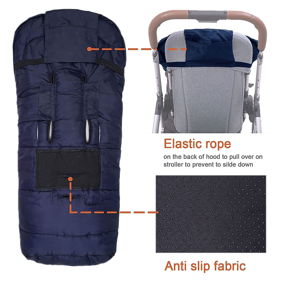 KZ Dotnz Weatherproof Oudtoor Toddler Bunting Bag Adaptable for Most Strollers, Warm Soft Stroller Footmuff, Waterproof Universal Baby Stroller Bunting Blanket