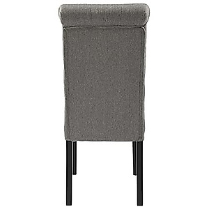 GOTMINSI Upholstered Fabric Dining Room Chairs Tufted Parsons Dining Chairs Accent Kitchen Chairs with Solid Wood Legs for Home Kitchen and Restaurant (Set of 2), Gray