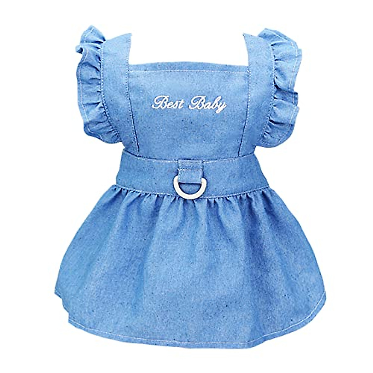 Dog Dress Puppy Luxury Skirt Dog Clothes Princess Dresses Wedding Evening Dress Tutu Skirt Denim Skirt for Small Dog Girl Light Blue XS