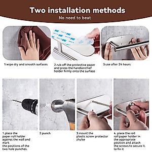 Kitchen Roll Holder Under Cabinet,Upgraded Toilet Paper Towel Holder Wall Mounted,Kitchen Towel Holder Self Adhesive or Drilling for Kitchen,Bathroom,Pantry,RV,304 Stainless Steel (Silver)