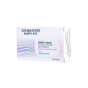 Seaweed Bath Co. Exfoliate Detox Body Soap, 3.75 Ounce, Sustainably Harvested Seaweed, Charcoal (Packaging May Vary)